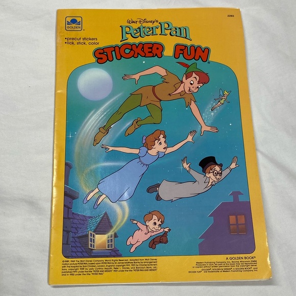 Disney | Art | Vintage 989 Peter Pan Disney Sticker Book Brand New ...